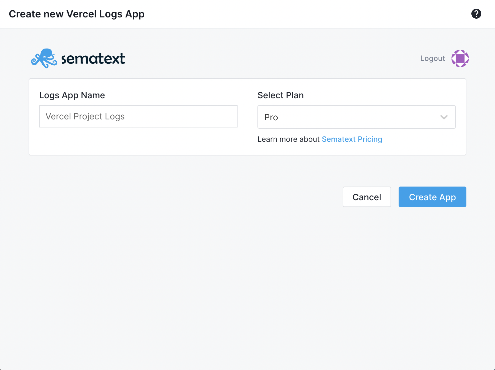 Step 3 - Create Vercel Log Drains